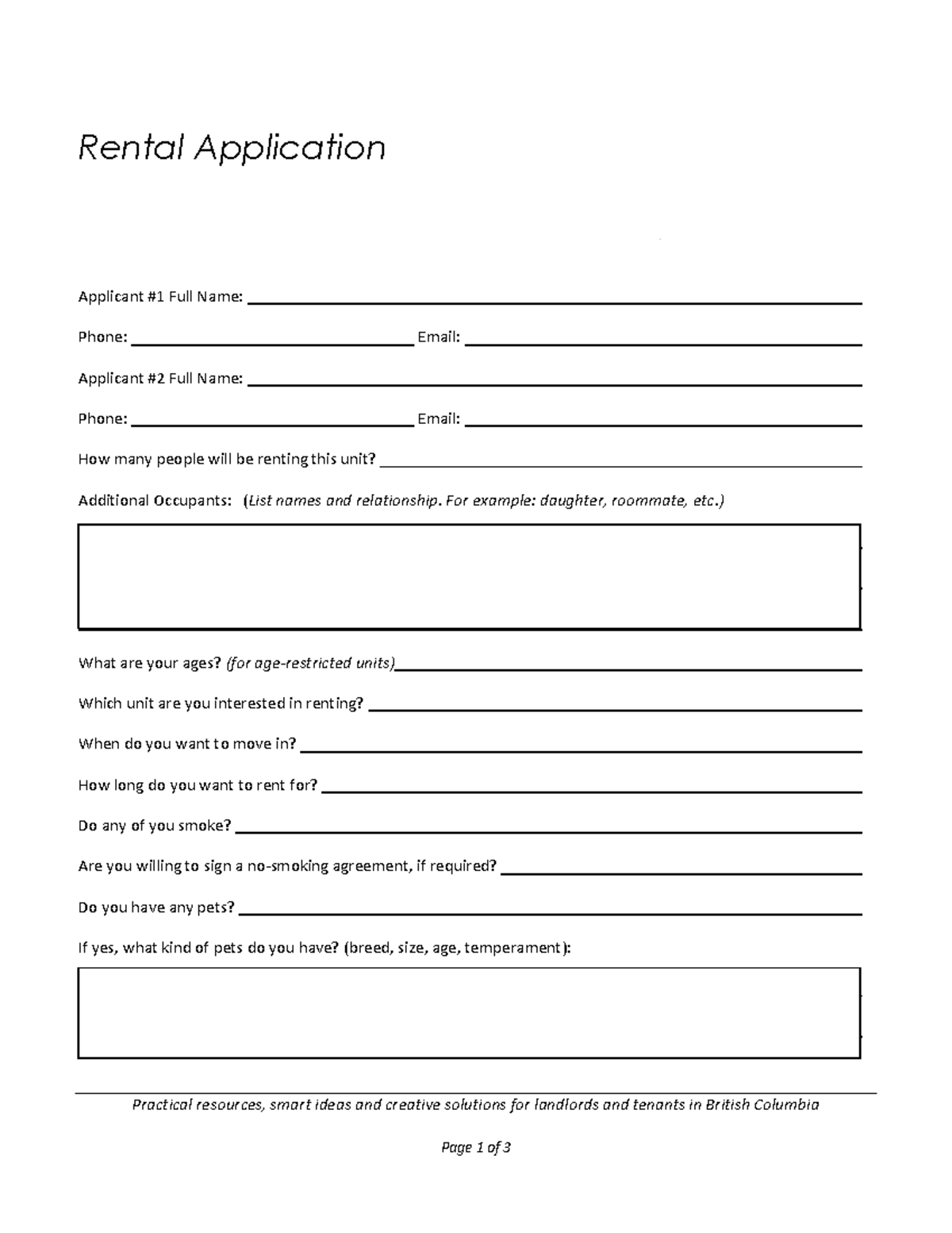 Application-for-rental - TenantsBC Practical resources, smart ideas and ...