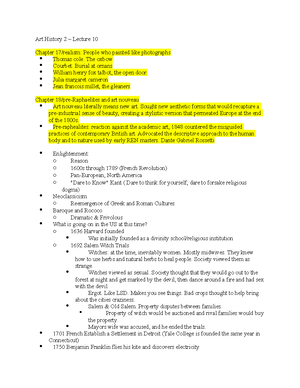 Art History 2 - Lecture 8 - Art History 2 – Lecture 8 Readings: Chapter ...
