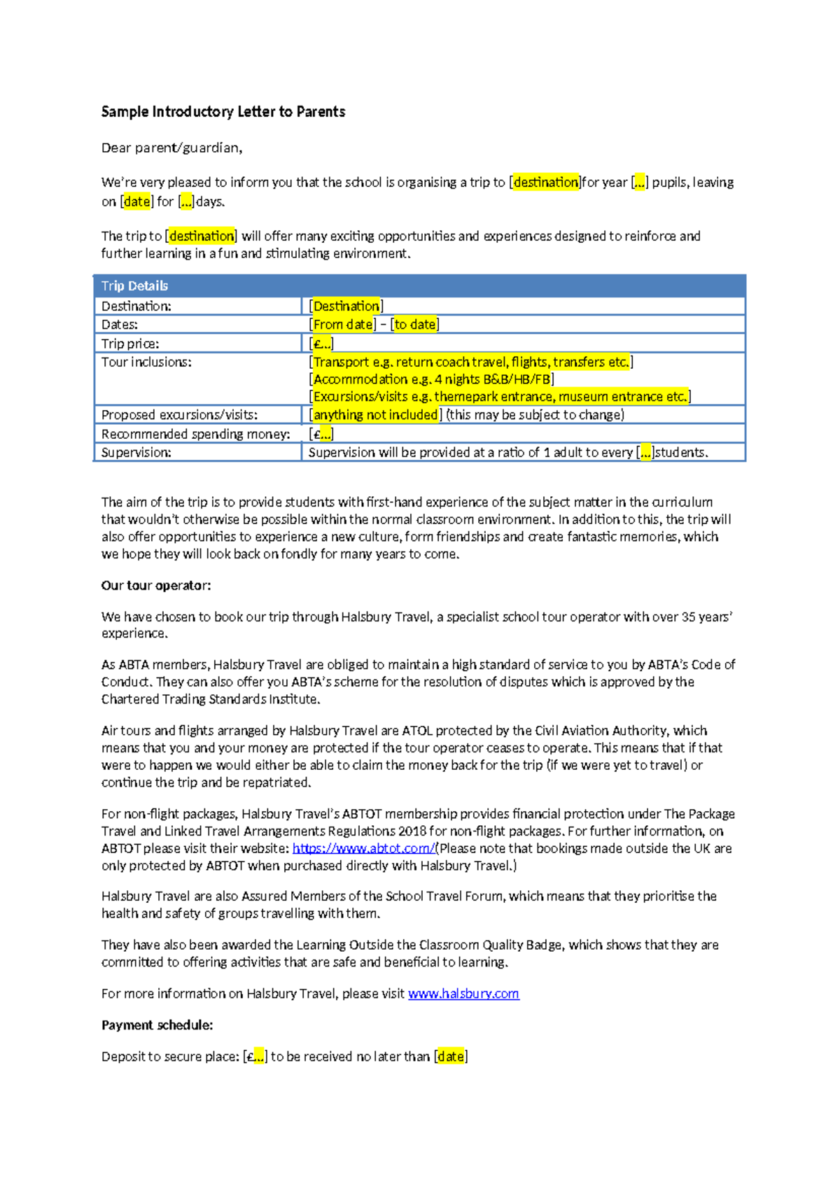 1716991397 1685446857 sample letter to parents - Sample Introductory ...