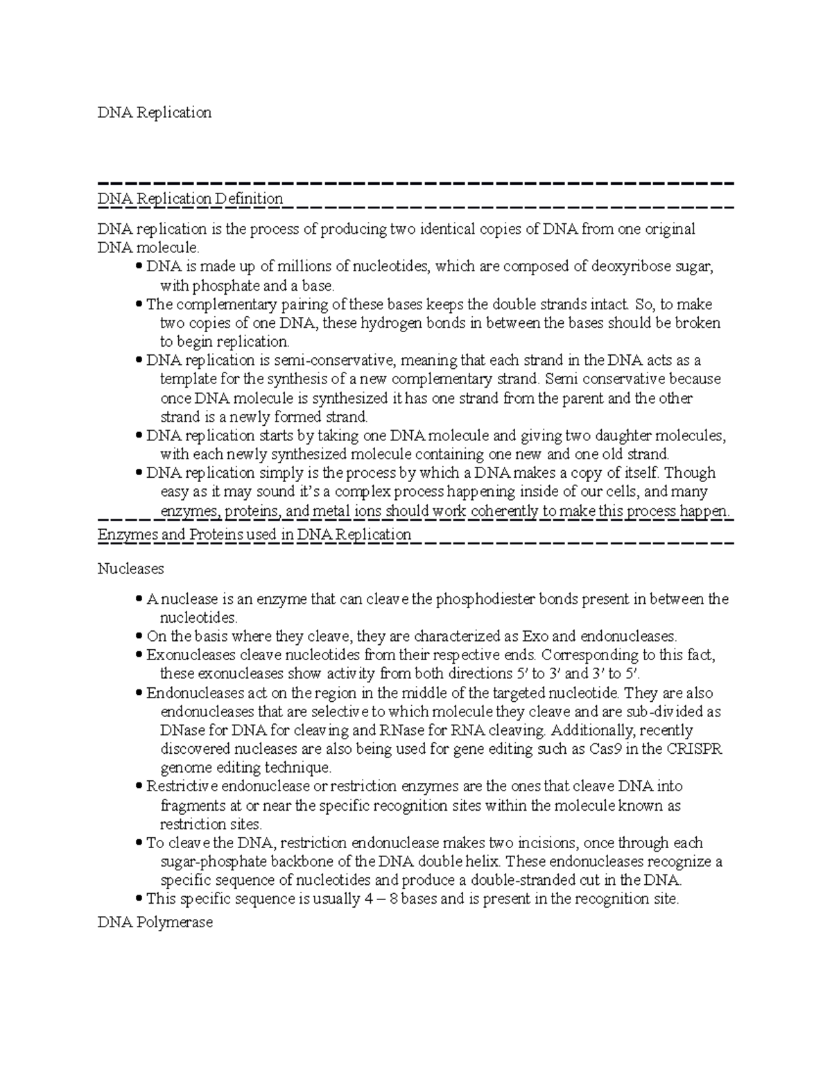 DNA Replication - Notes - DNA Replication DNA Replication Definition ...