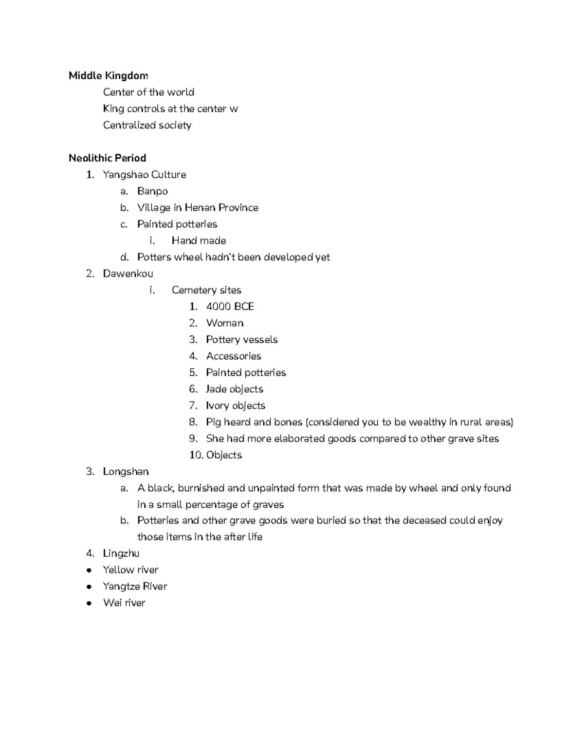 EALC Lecture Notes - Middle Kingdom Center of the world King controls ...