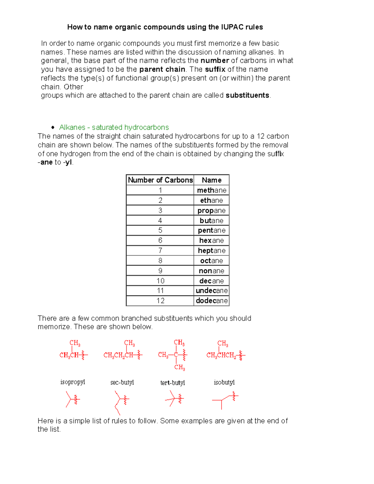 Iupac Rules - kkk - How to name organic compounds using the IUPAC rules ...