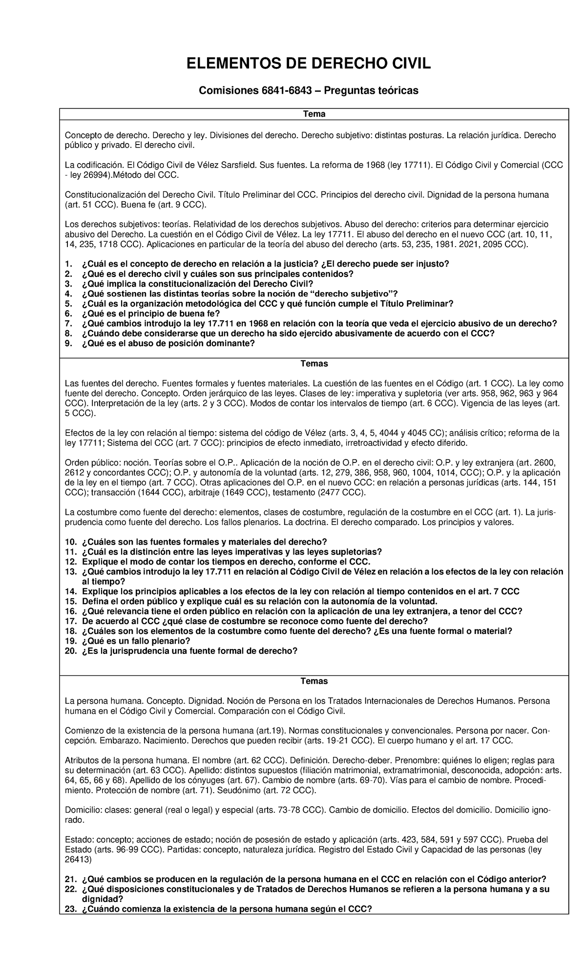 Derecho Civil -Preguntas teóricas - ELEMENTOS DE DERECHO CIVIL ...