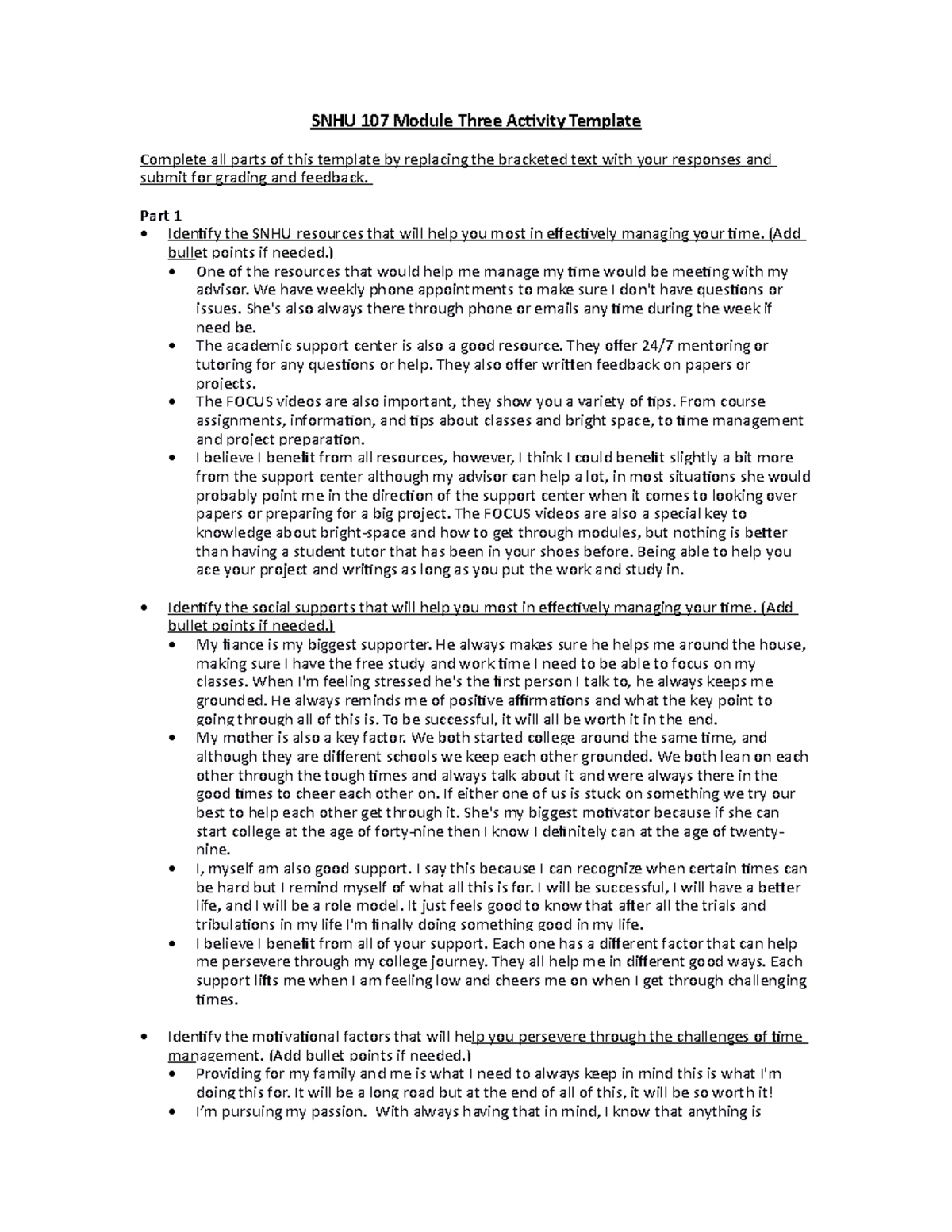 MOD 3 Final - MODULE THREE RESCOURCES SOCIAL SUPPORTS MOTIVATIONAL ...