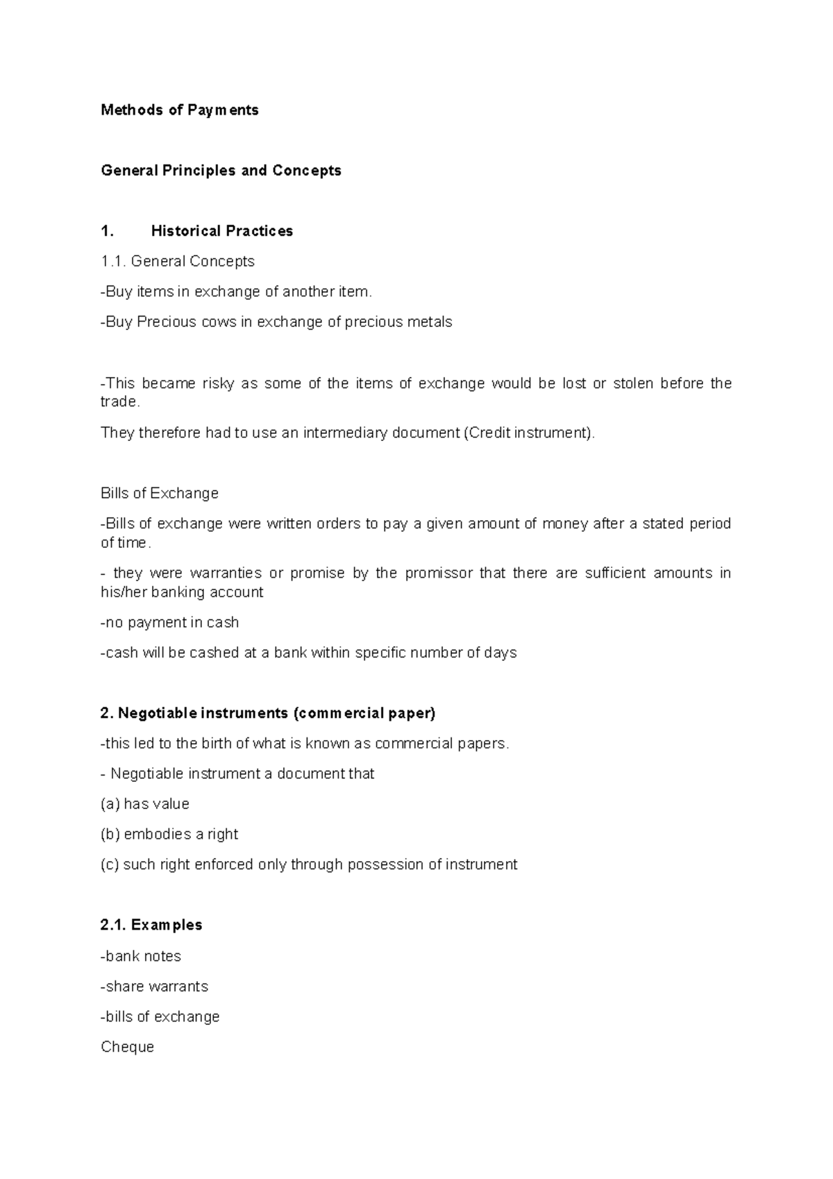 Methods of Payments - General Principles and Definitions 01 - Methods ...