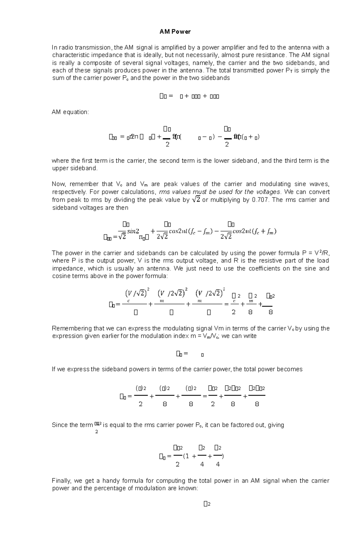 AM Power - AM Power In radio transmission, the AM signal is amplified ...