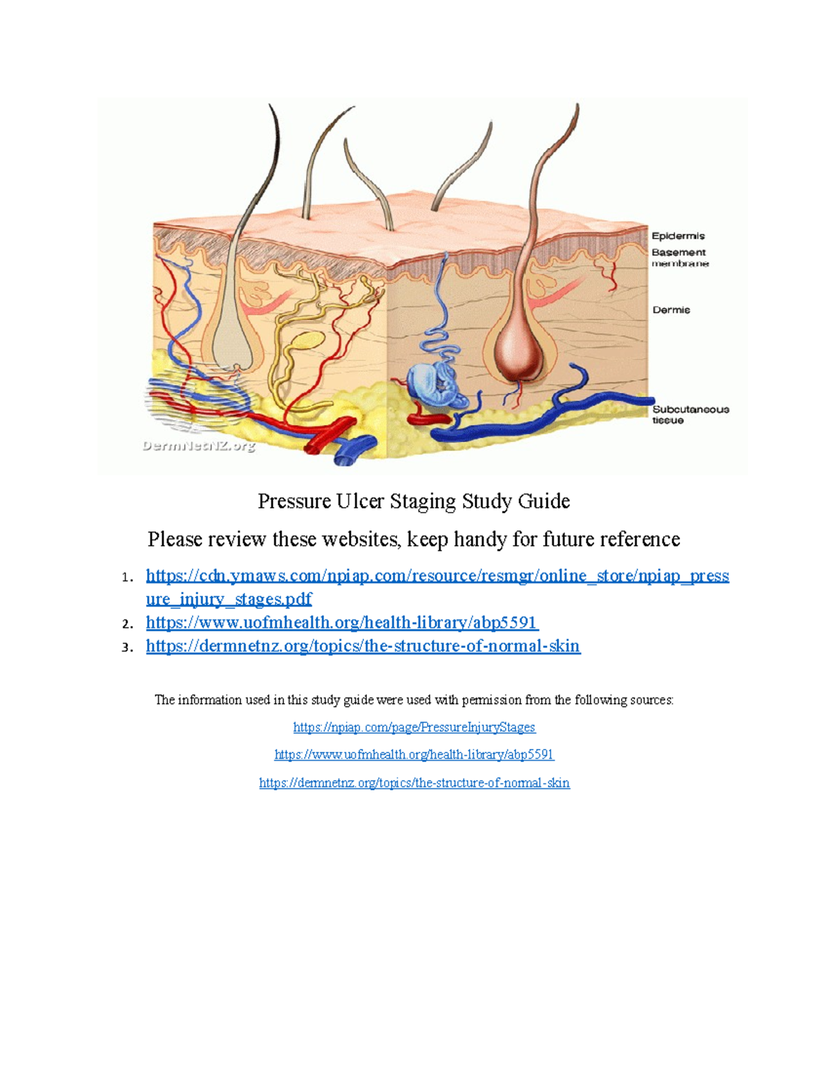 Pressure Ulcer Review - Pressure Ulcer Staging Study Guide Please ...