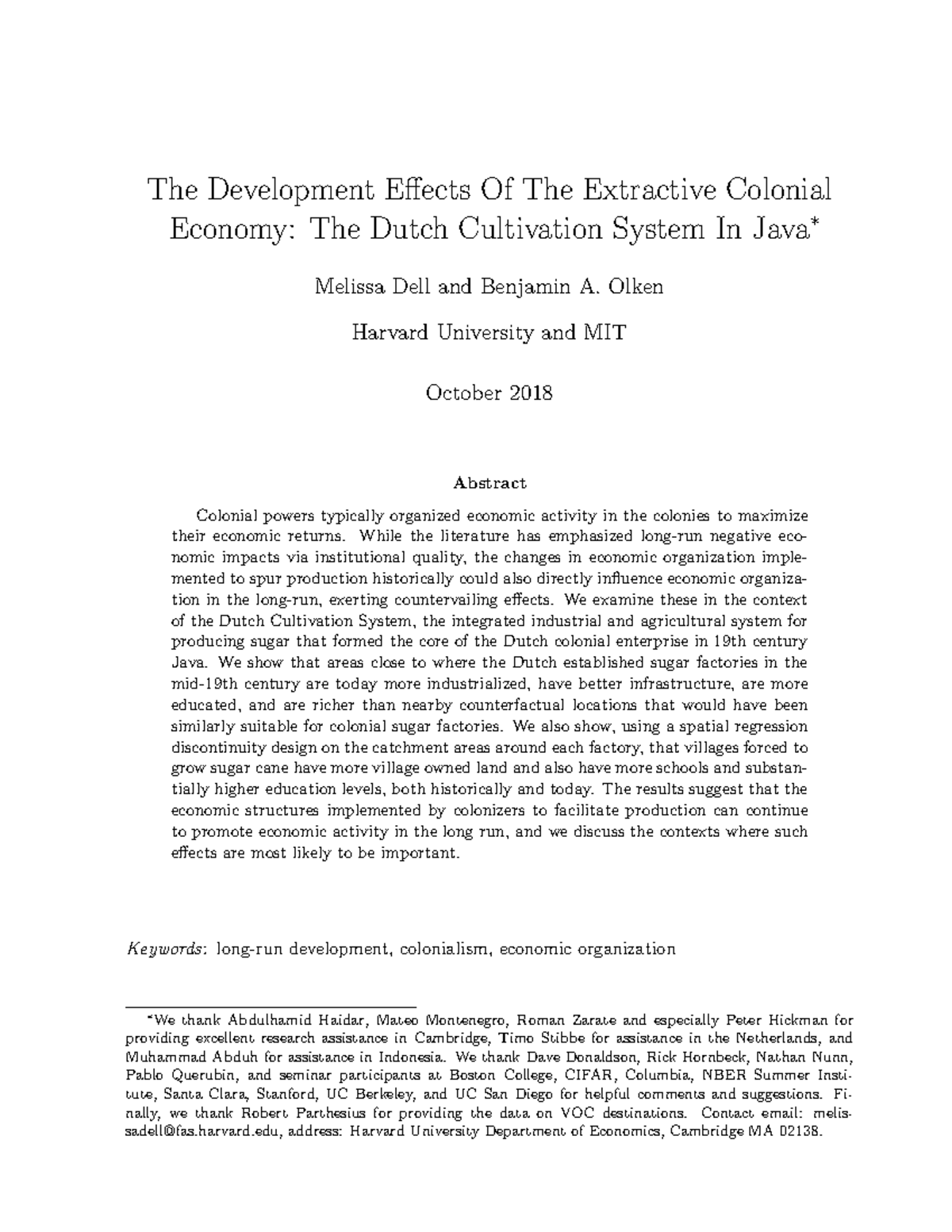 Week 51.3 - The Development Effects of the Extractive Colonial Economy ...