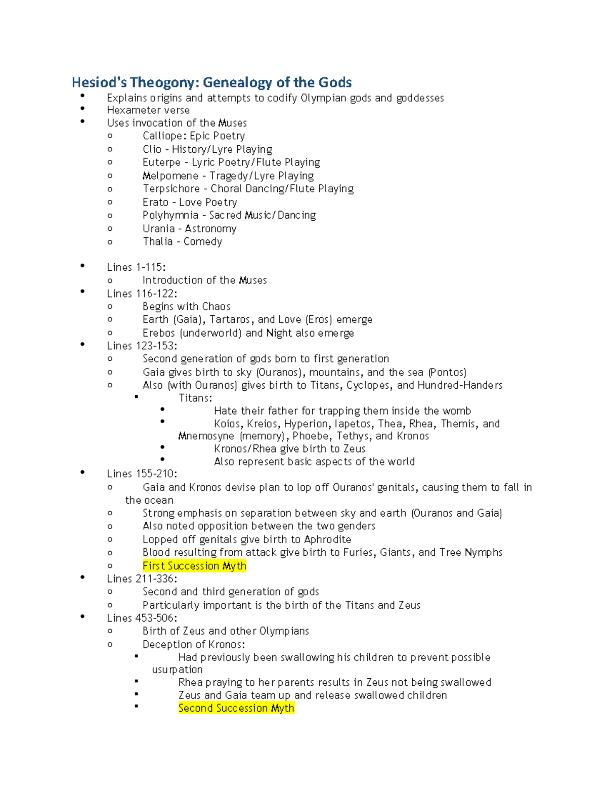 Module 3 Part 1 - Hesiod's Theogony: Genealogy of the Gods Explains ...