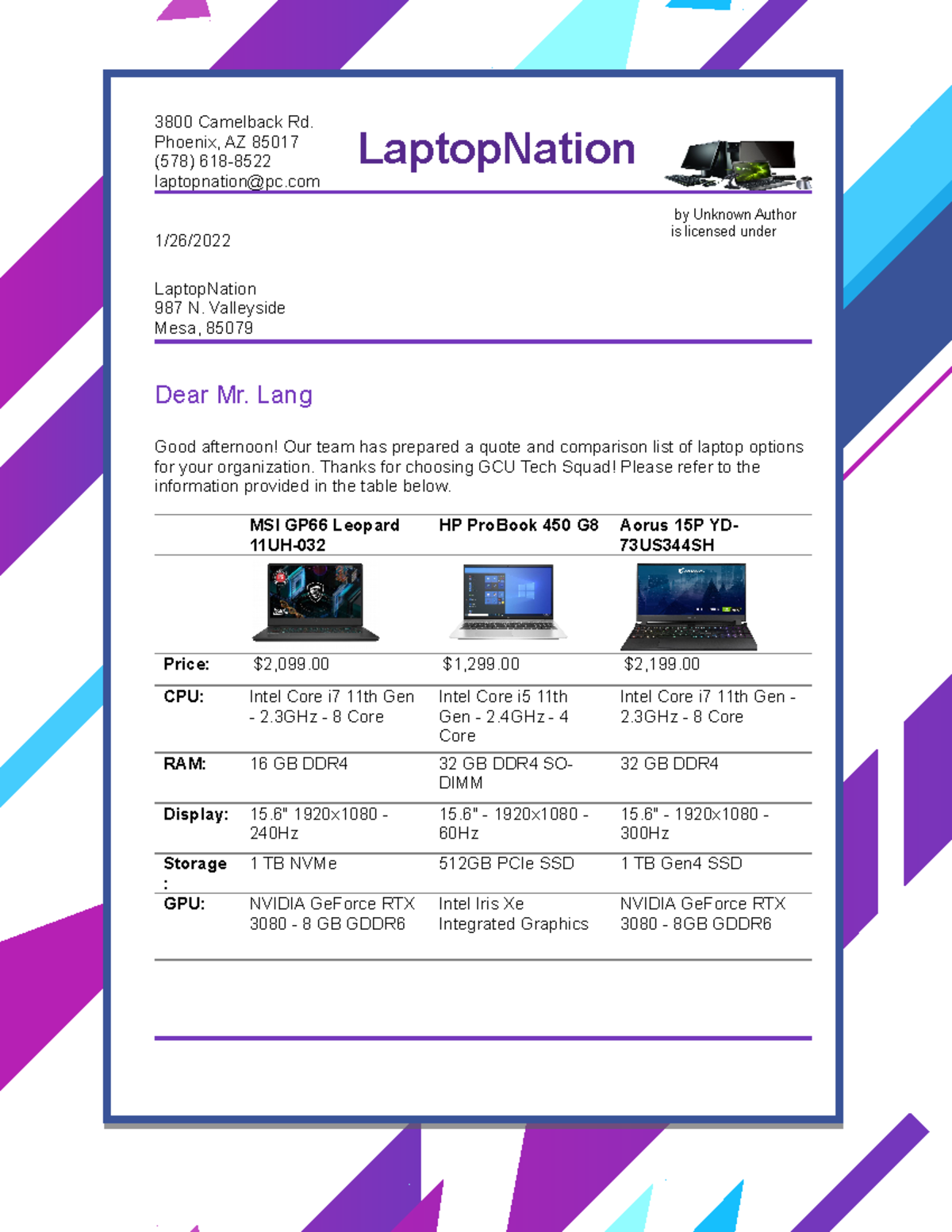Laptop Comparison project - by Unknown Author is licensed under 3800 ...