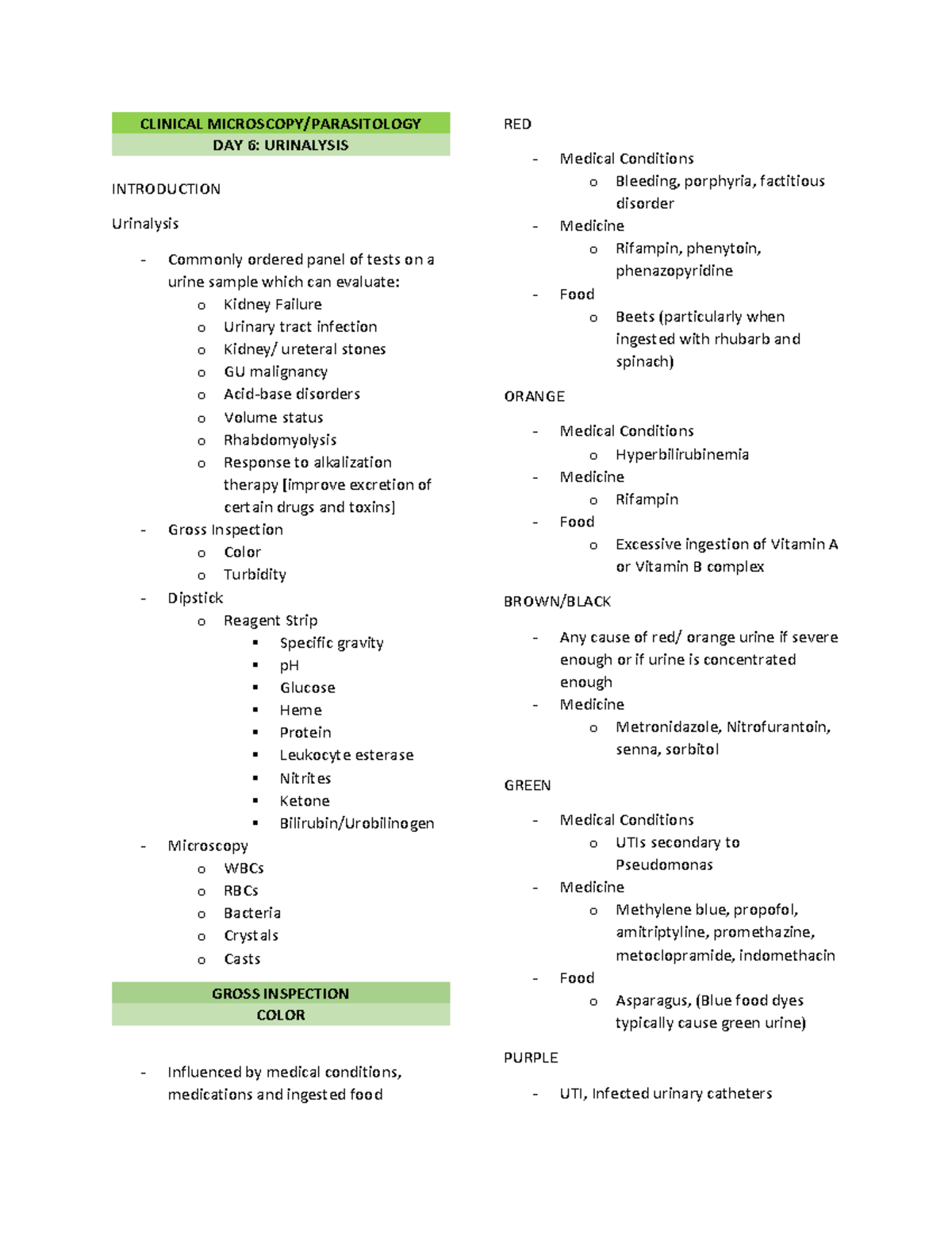 CM PARA DAY 5 - Strasinger 7th Edition - CLINICAL MICROSCOPY ...