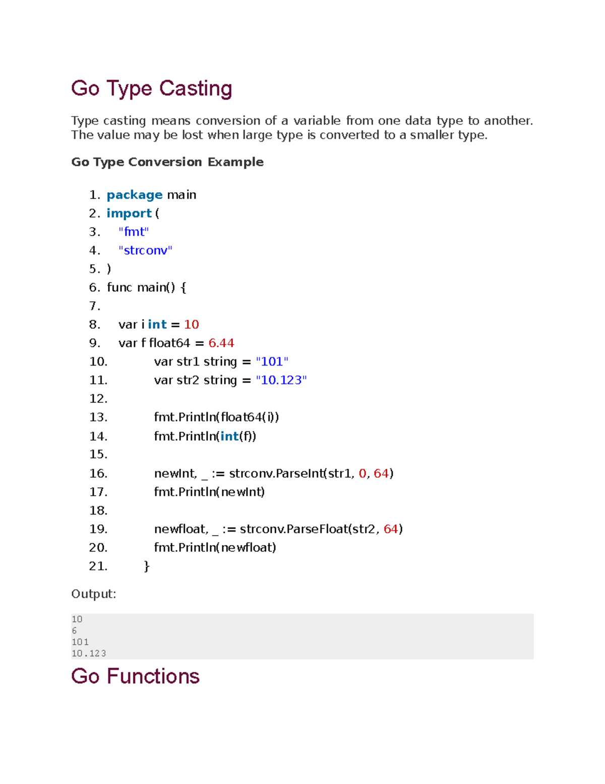 Go Type Casting - Notes for better understanding of the concepts - Go ...