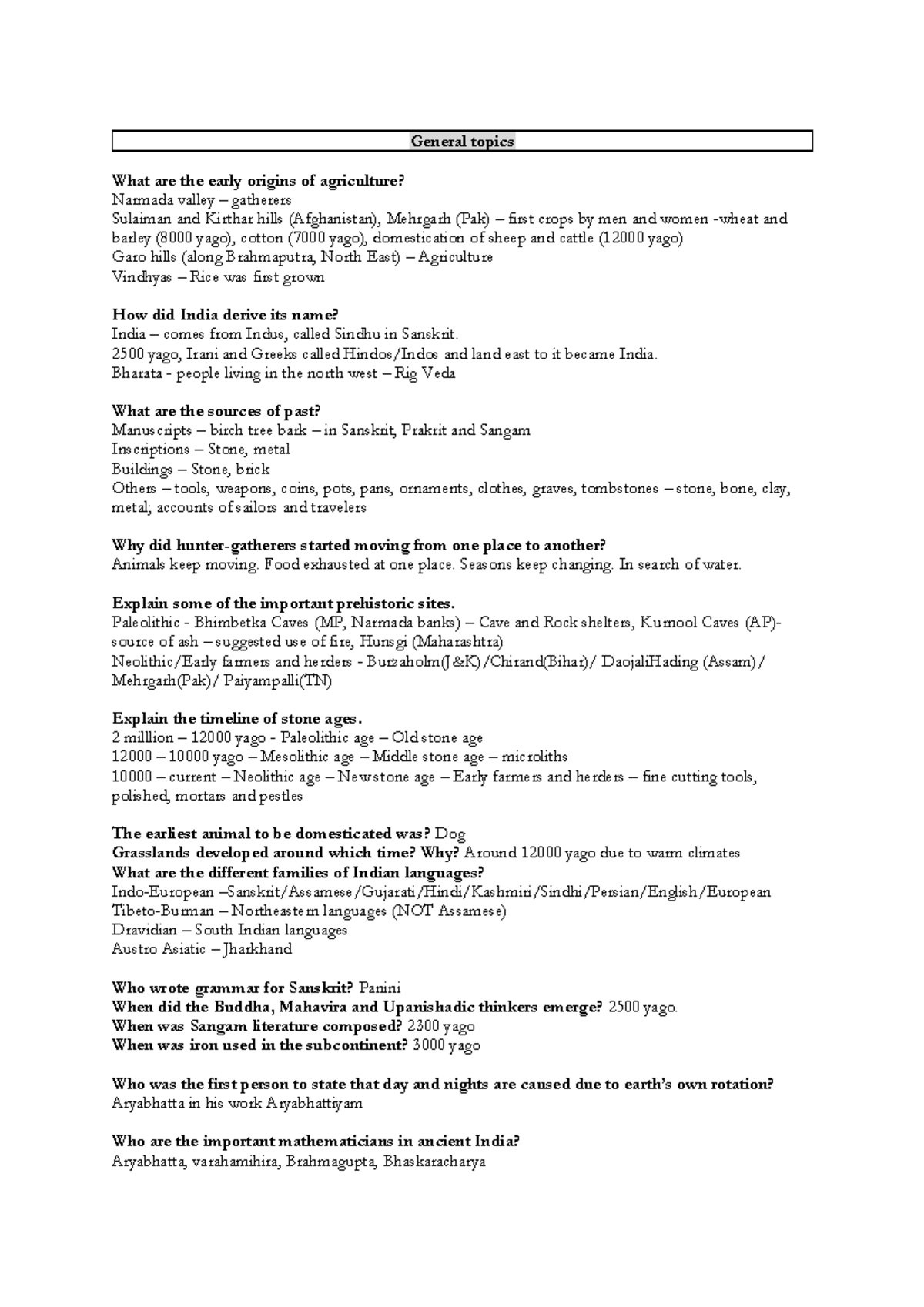 Ancient History Ncert Sanketh Ajmera - General topics What are the ...