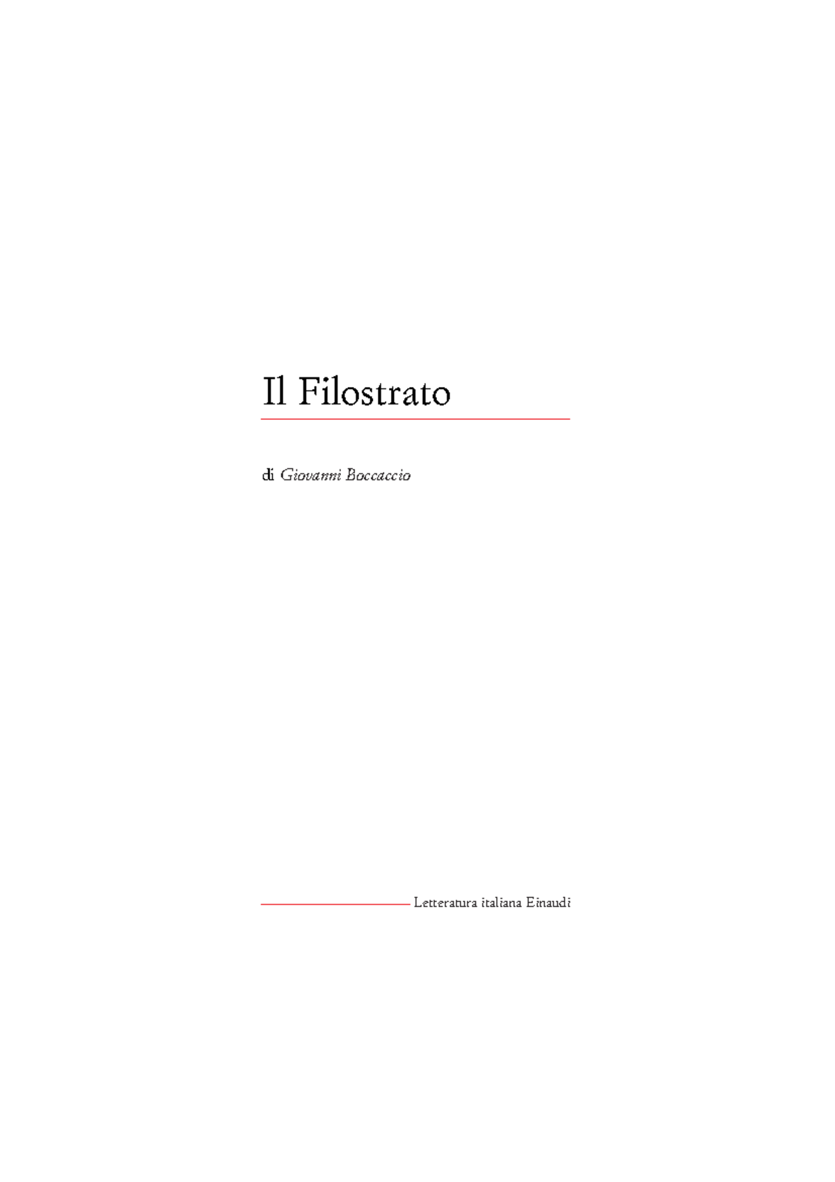 Filostrato, Boccaccio - Il Filostrato di Giovanni Boccaccio Edizione di ...