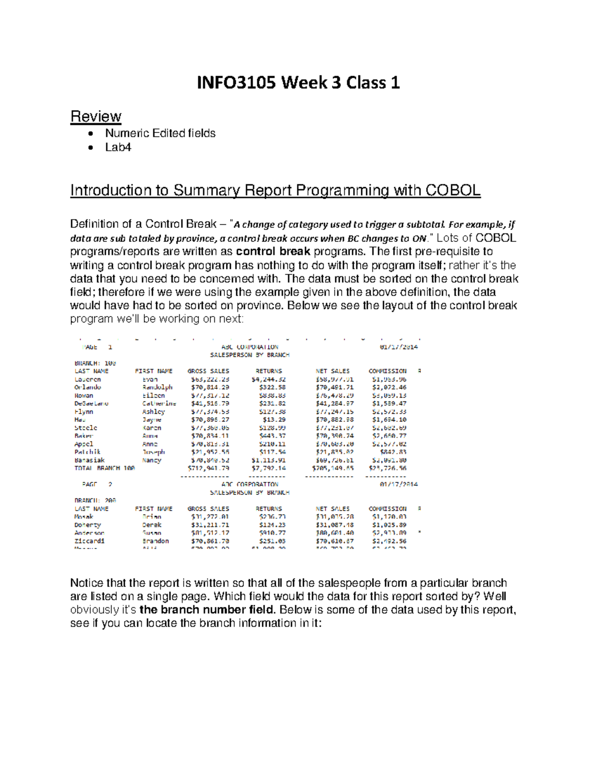 Week3Class 1s16 - Lecture notes 5 - INFO3105 Week 3 Class 1 Review ...