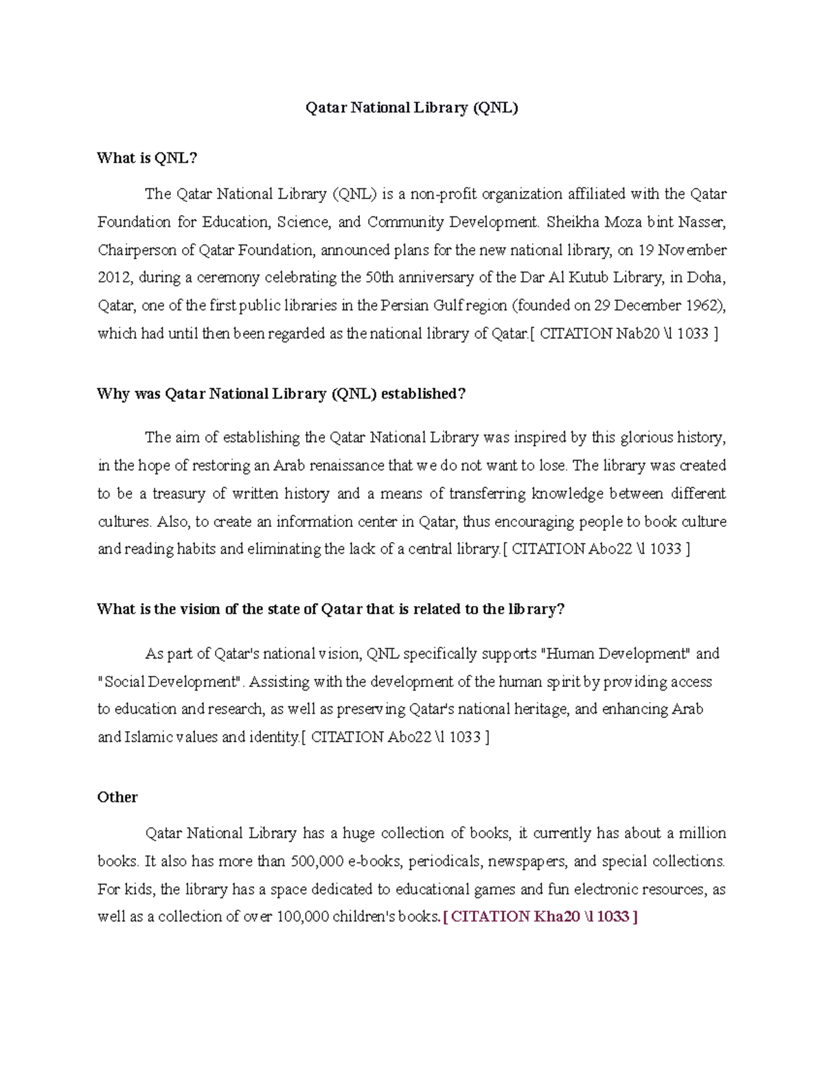 Qatar National Library Asma - Qatar National Library (QNL) What is QNL ...