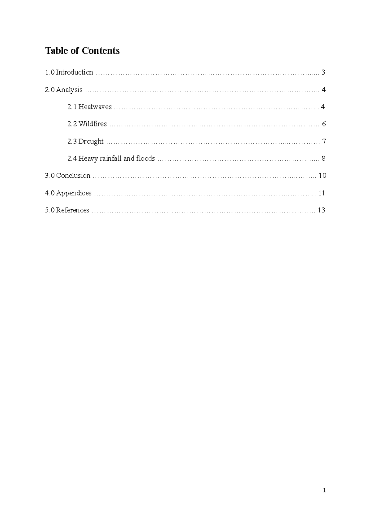 Individual Assignment - Table of Contents 1 Introduction 2 Analysis 2 ...