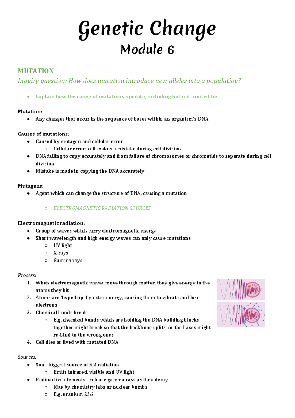 WEREREREWRWEREW - Genetic Change Module 6 MUTATION Inquiry question ...