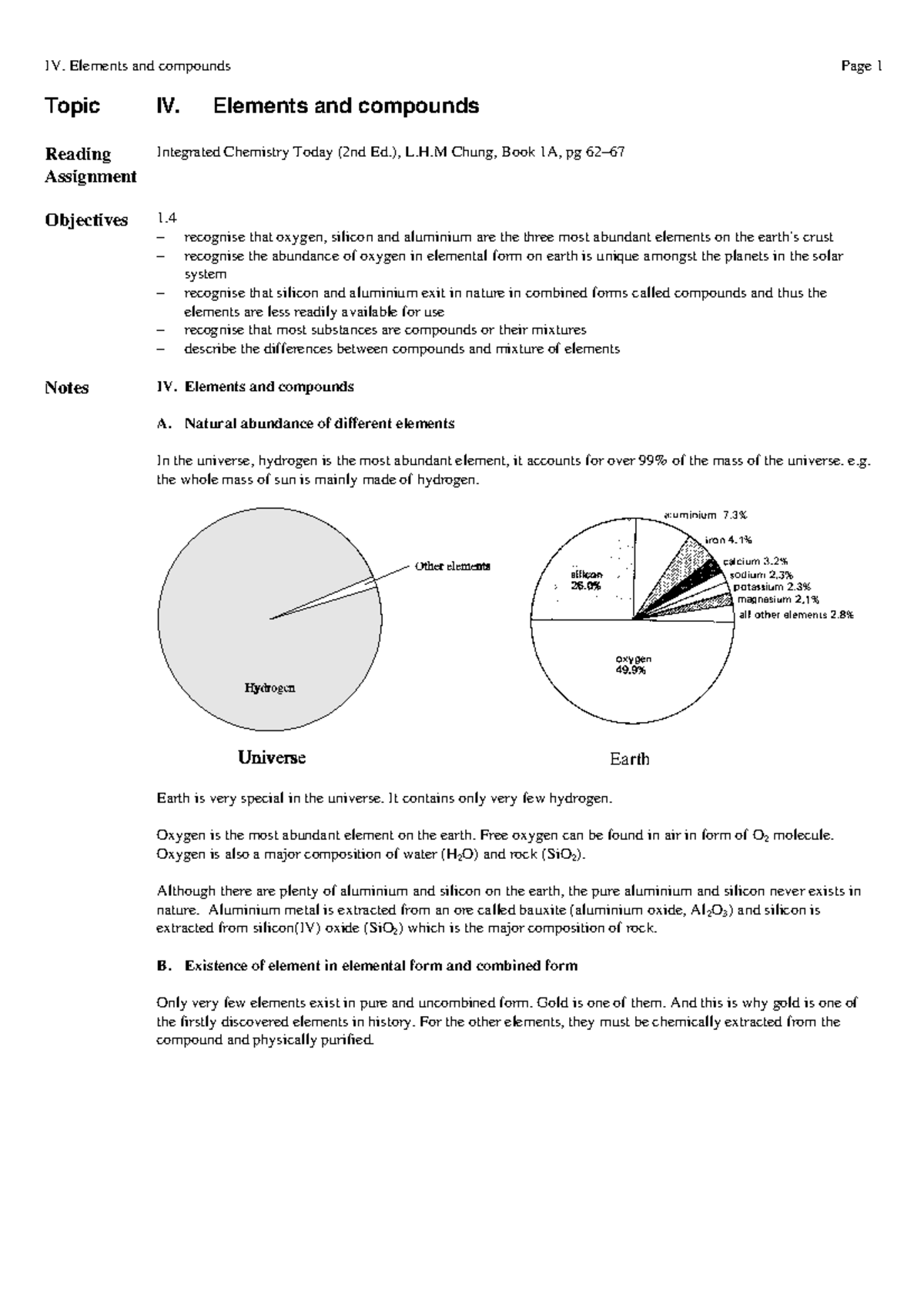 Pdfcoffee - asasfasaffas - IV. Elements and compounds Page 1 Topic IV. Elements and compounds ...