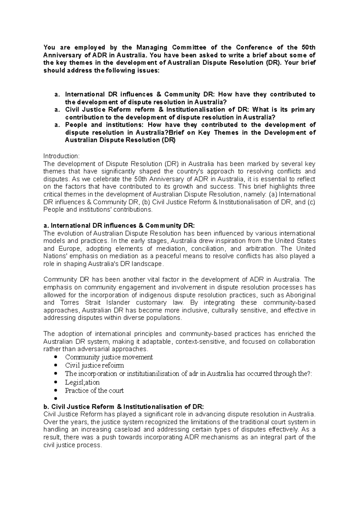 Week 2 Tutorial Lecture Notes You Are Employed By The Managing Committee Of The Conference