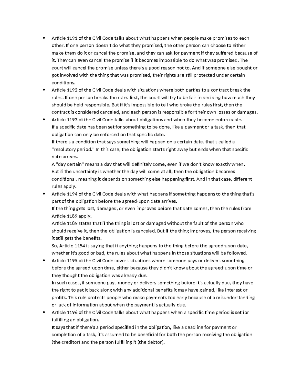 law on obligations and contracts - Article 1191 of the Civil Code talks ...