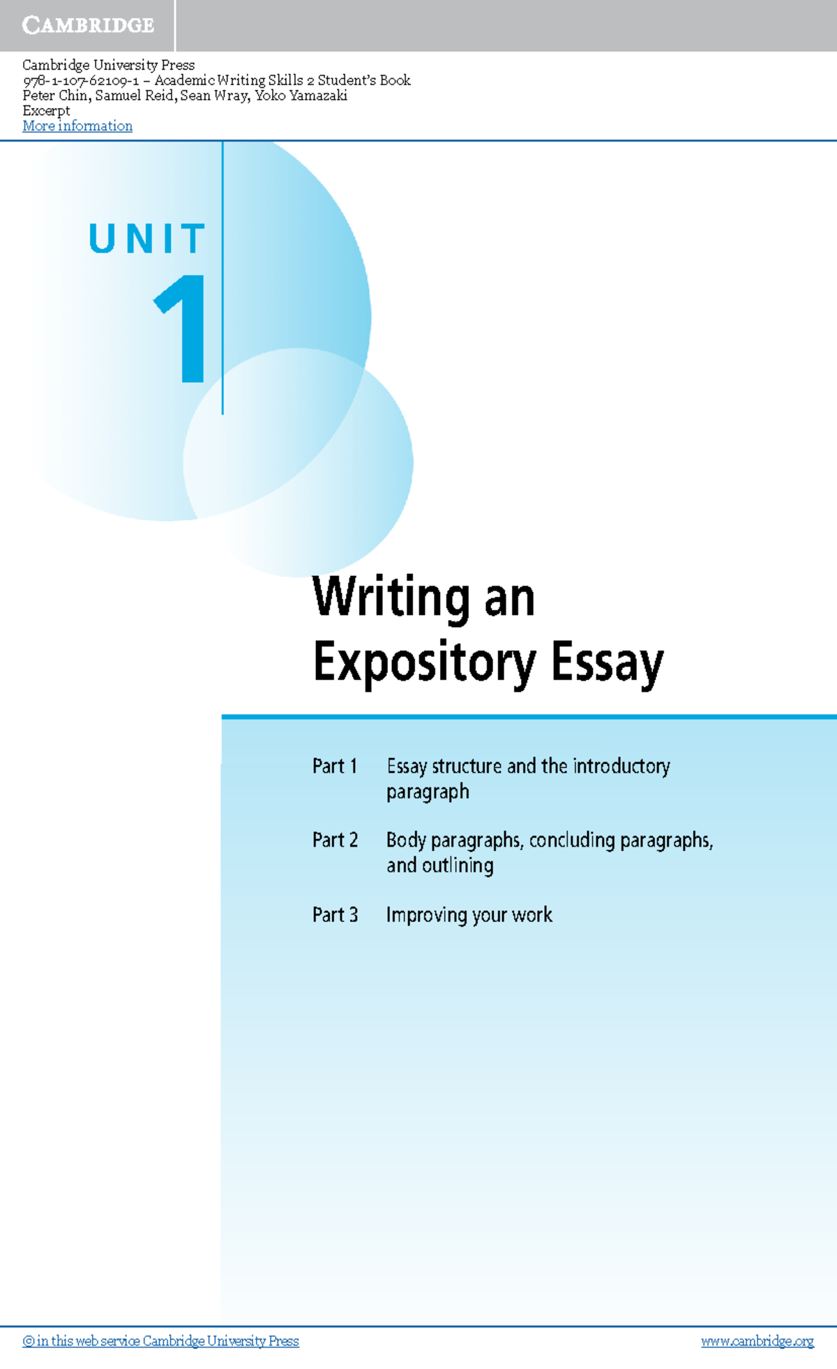 Expository Essay Guide (Cambridge Press) - 978-1-107-62109-1 – Academic ...
