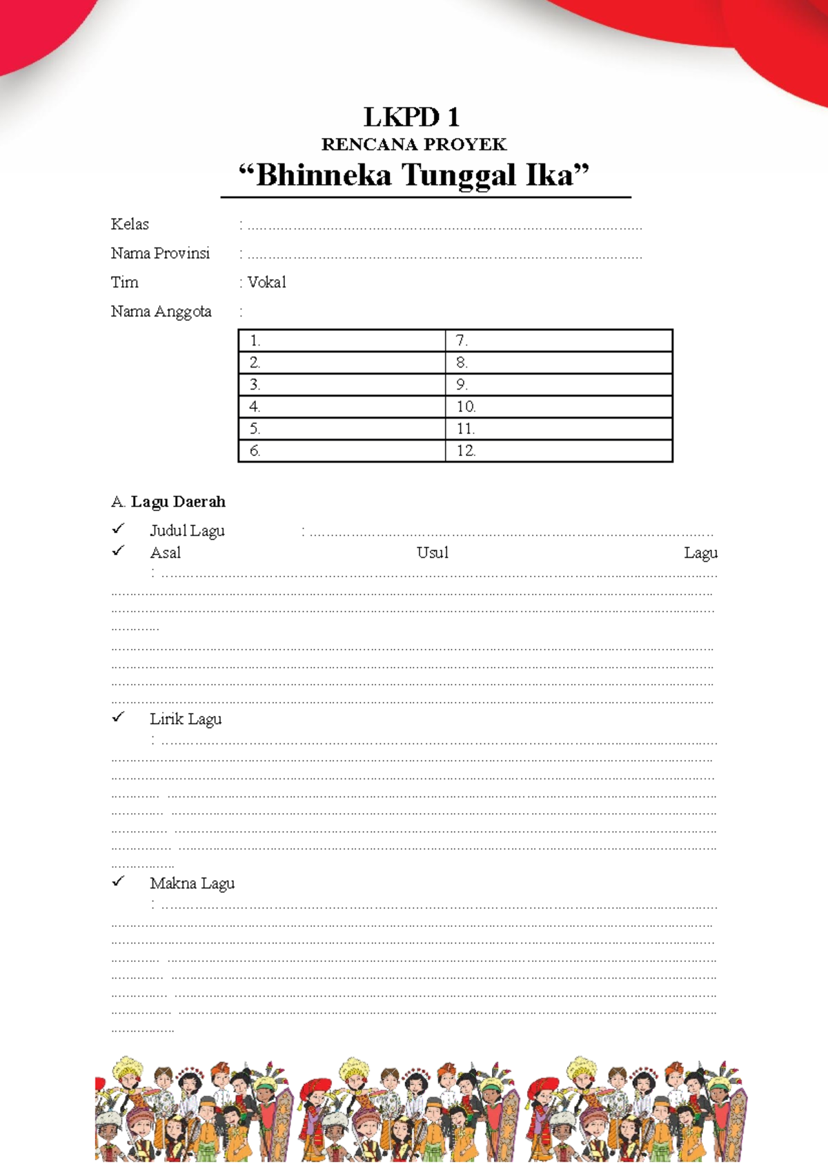 LKPD 1 Bhineka Tunggal Ika - LKPD 1 RENCANA PROYEK “Bhinneka Tunggal ...