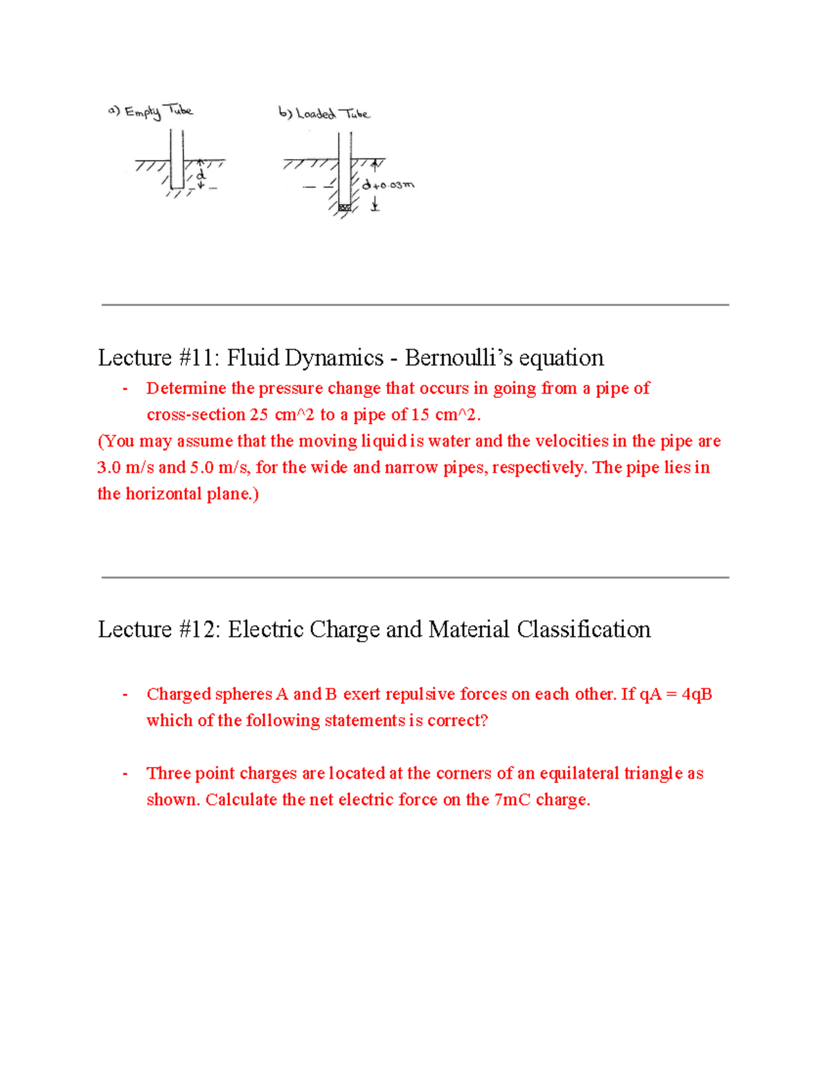 Physics 2B Lecture Problems-part-7 - Lecture #11: Fluid Dynamics ...