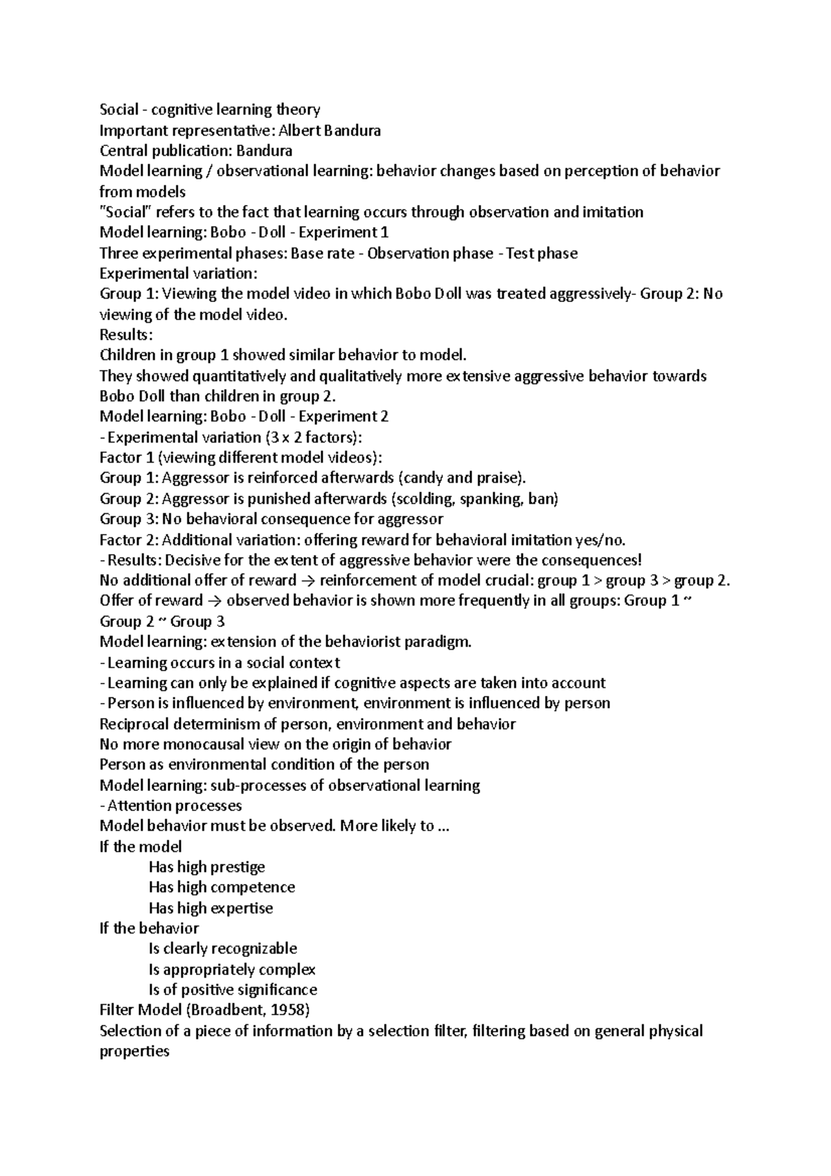 Social - Abnormal Psychology - Social - cognitive learning theory ...