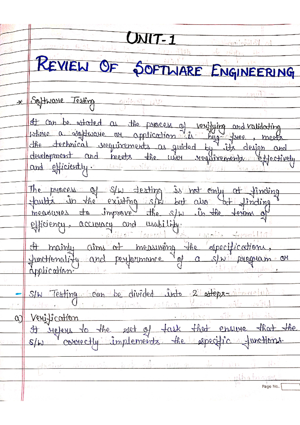 ST - Unit 1 - Software testing - B.tech - Studocu