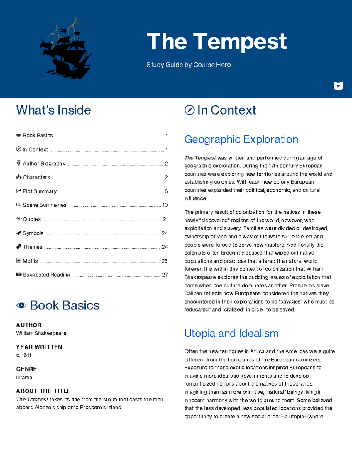 Scribd - The Tempest - The Tempest Study Guide by Course Hero What's ...