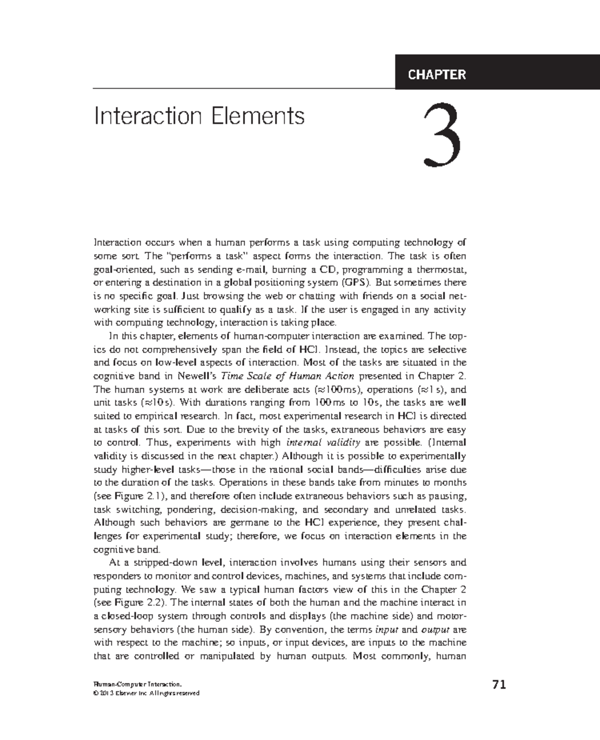HCI - Chapter 3 - Interaction elements - Human-Computer I n t e r a c t i o n. 71 © 20132013 ...