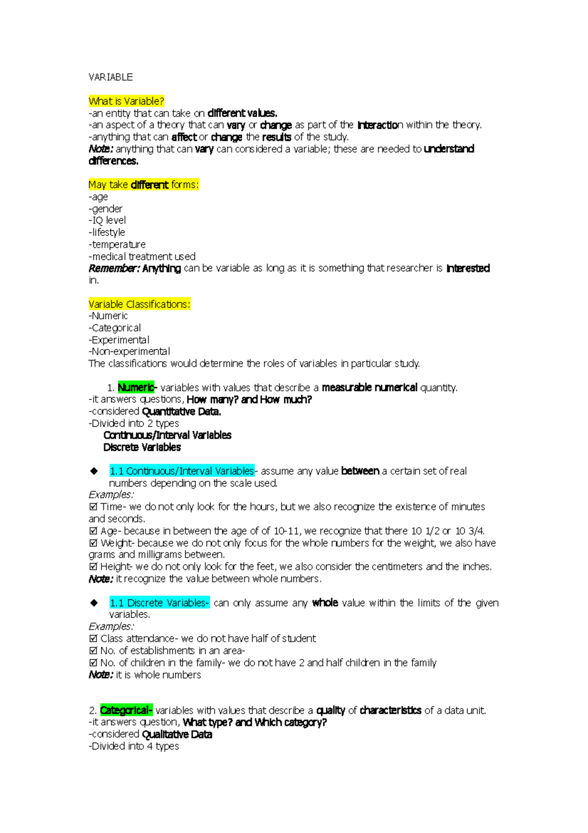 Variables In Quantitative Variable What Is Variable An Entity That 4713