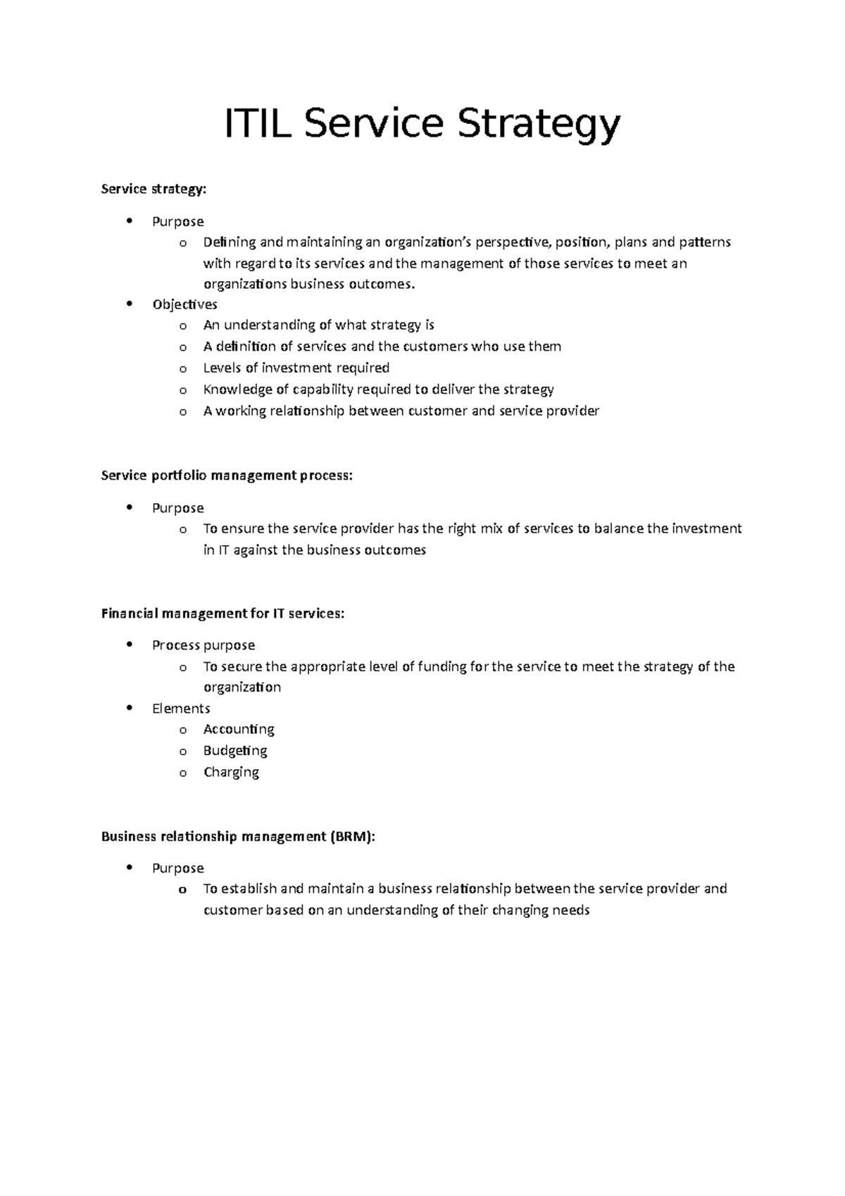 ITIL Service Strategy - ITIL - ITIL Service Strategy Service strategy ...