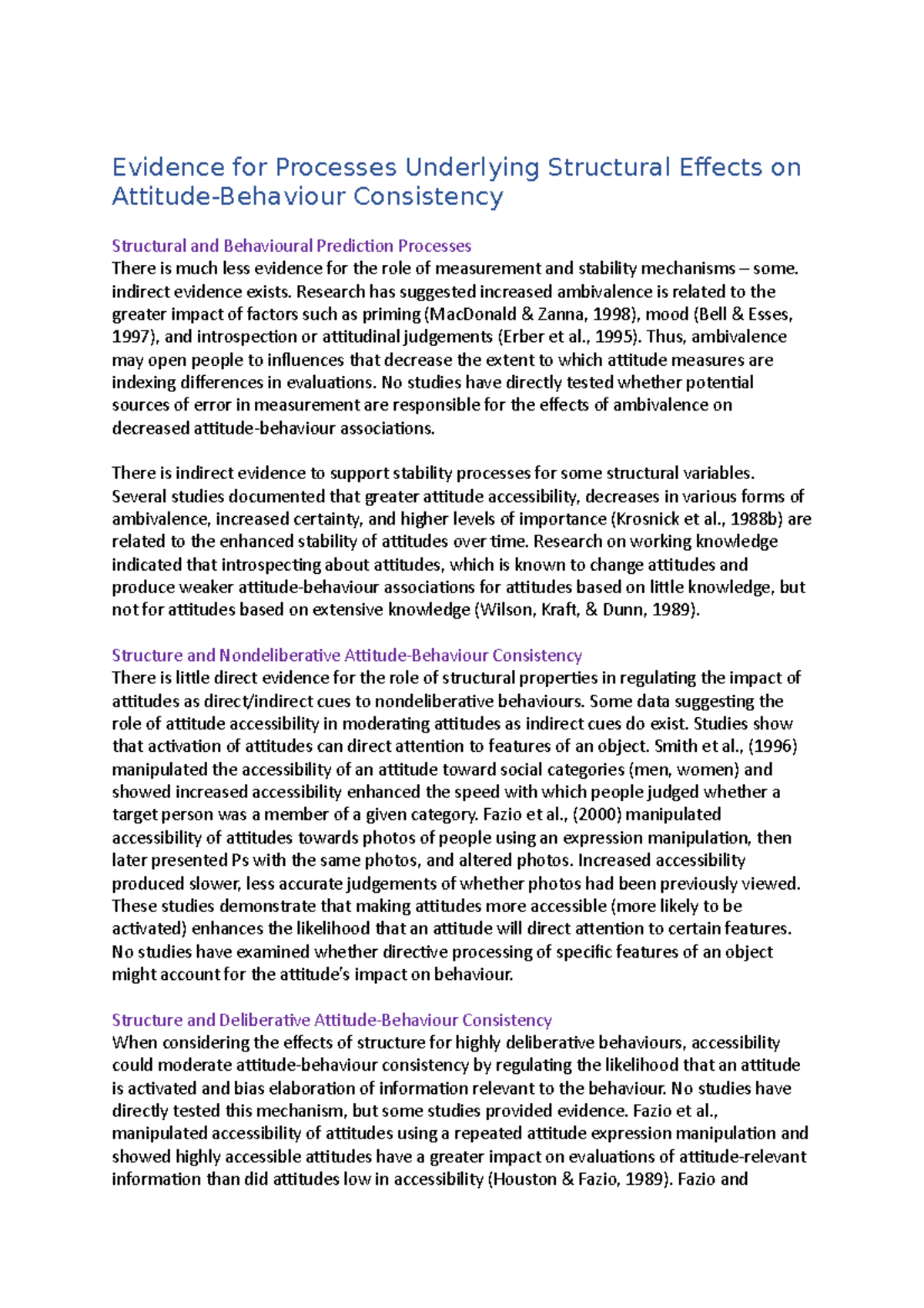 Evidence for Processes Underlying Structural Effects on Attitude ...