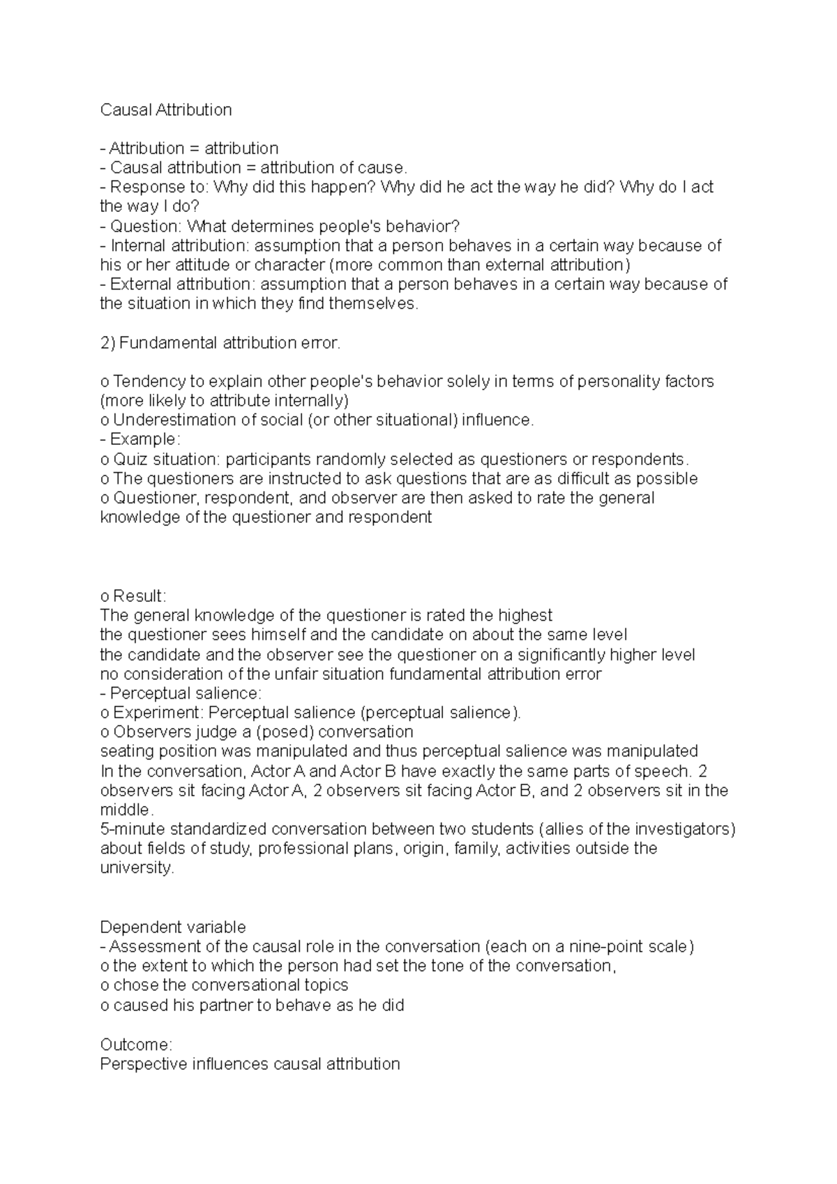 Causal Attribution - Cognitive Psychology - Causal Attribution ...