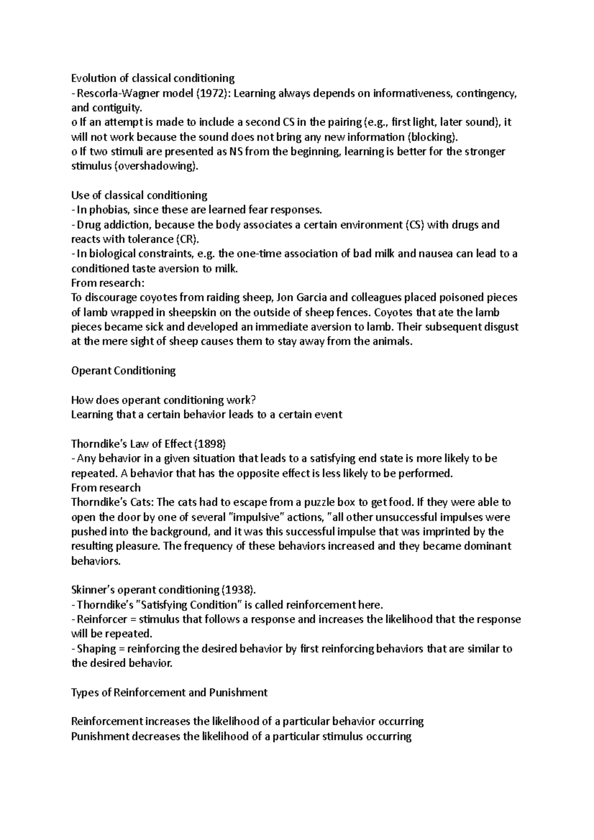 Evolution of classical conditioning - Evolution of classical ...