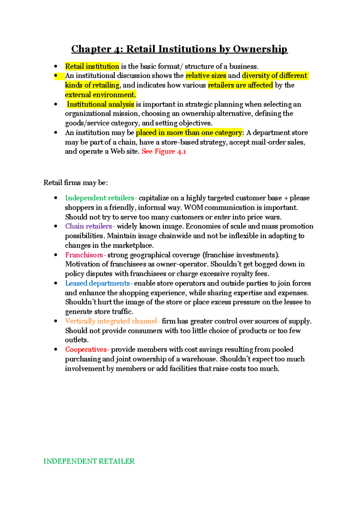 Retail Chapter 4 - Chapter 4: Retail Institutions by Ownership Retail ...