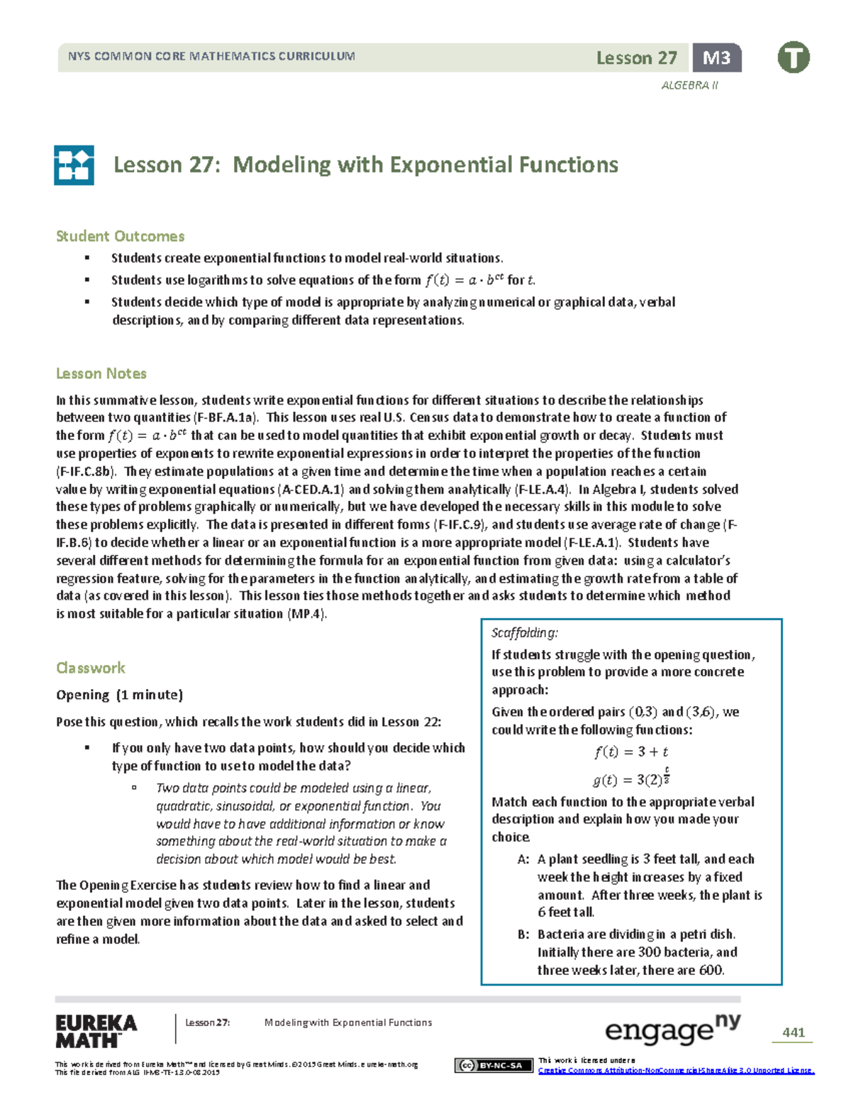 Algebra ii m3 topic d lesson 27 teacher - ALGEBRA II Lesson 27 ...