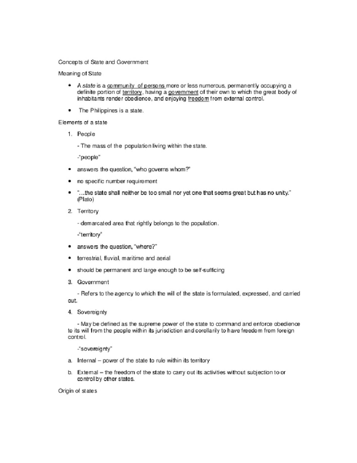 State and Government - Lecture notes ssssss - governance where people ...