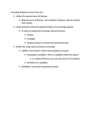 Lecture 11 Bias and confounding overview - BioStats Lecture 11 Bias and Confounding Lecture ...