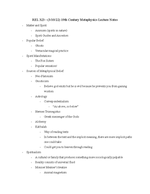 REL 323 - The Branch Davidians Lecture Notes - REL 323 - (2/22/22) The ...