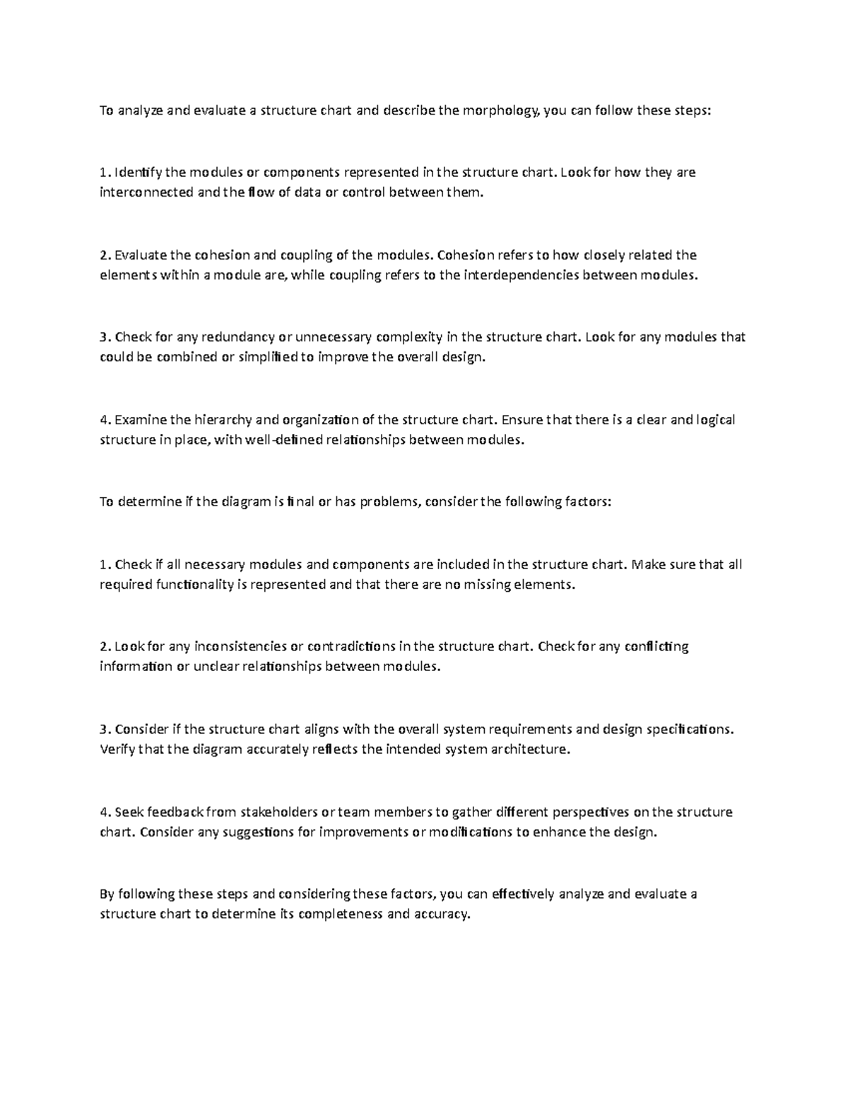 How to Analyze and evaluate the structure chart - To analyze and ...