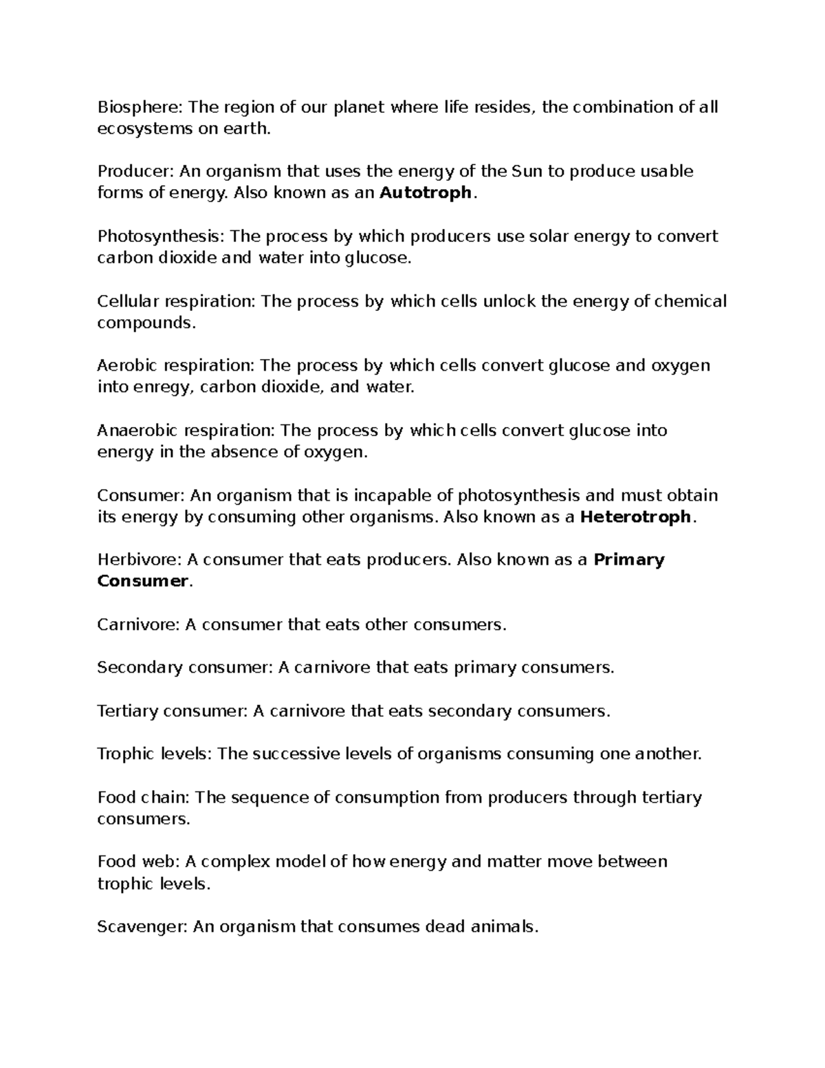 APES mod 6 vocab - CLASS NOTES - Biosphere: The region of our planet ...