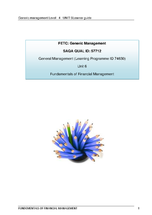 Strategic Management - Generic management Level 4 Learner guide 57712 1 ...