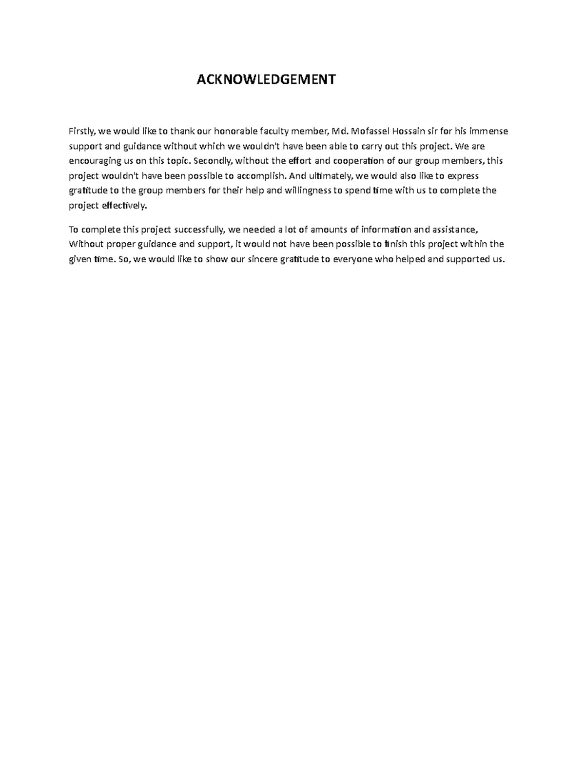 Eco-friendly-bricks - group assignment - ACKNOWLEDGEMENT Firstly, we ...