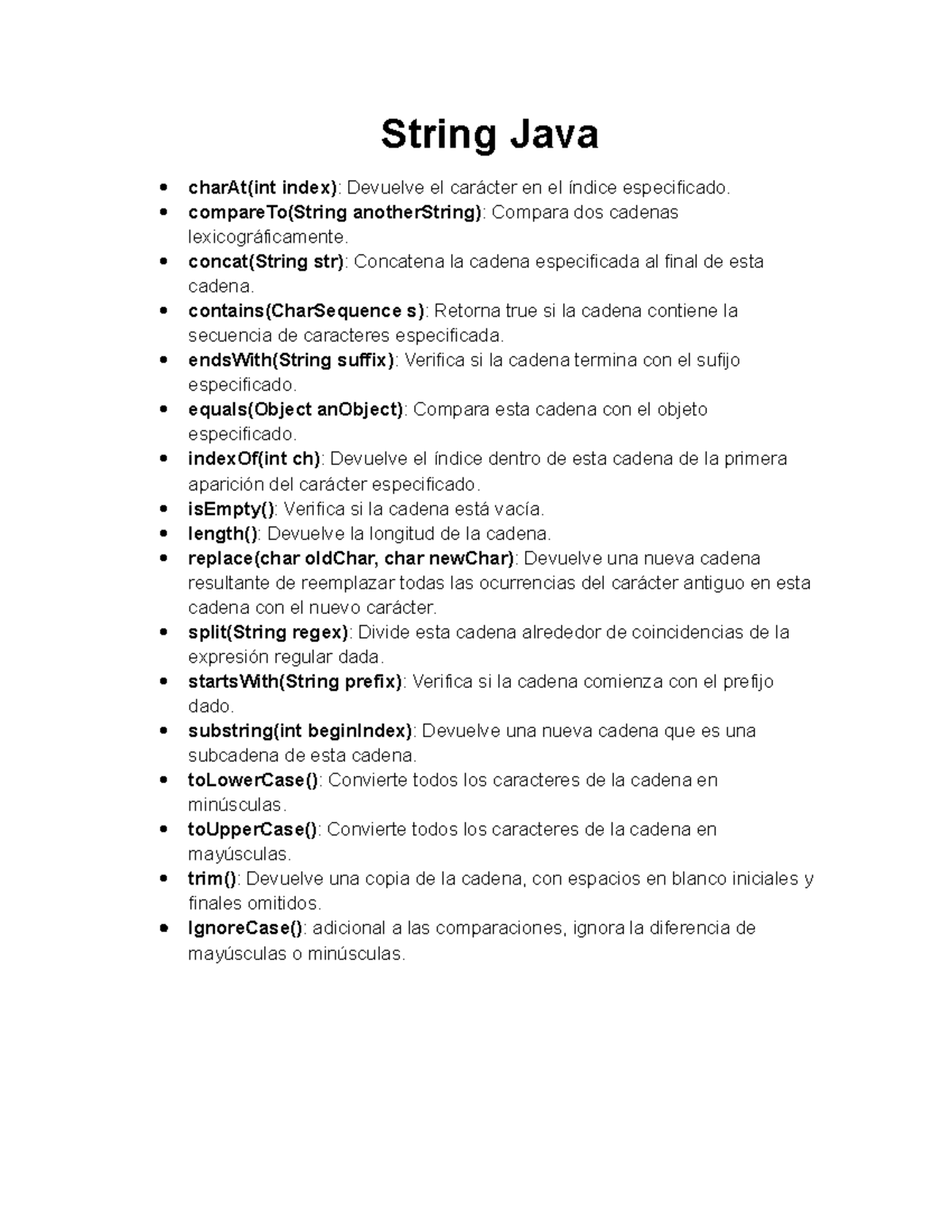 Manejo de cadenas String Java - String Java charAt(int index): Devuelve el carácter en el índice ...