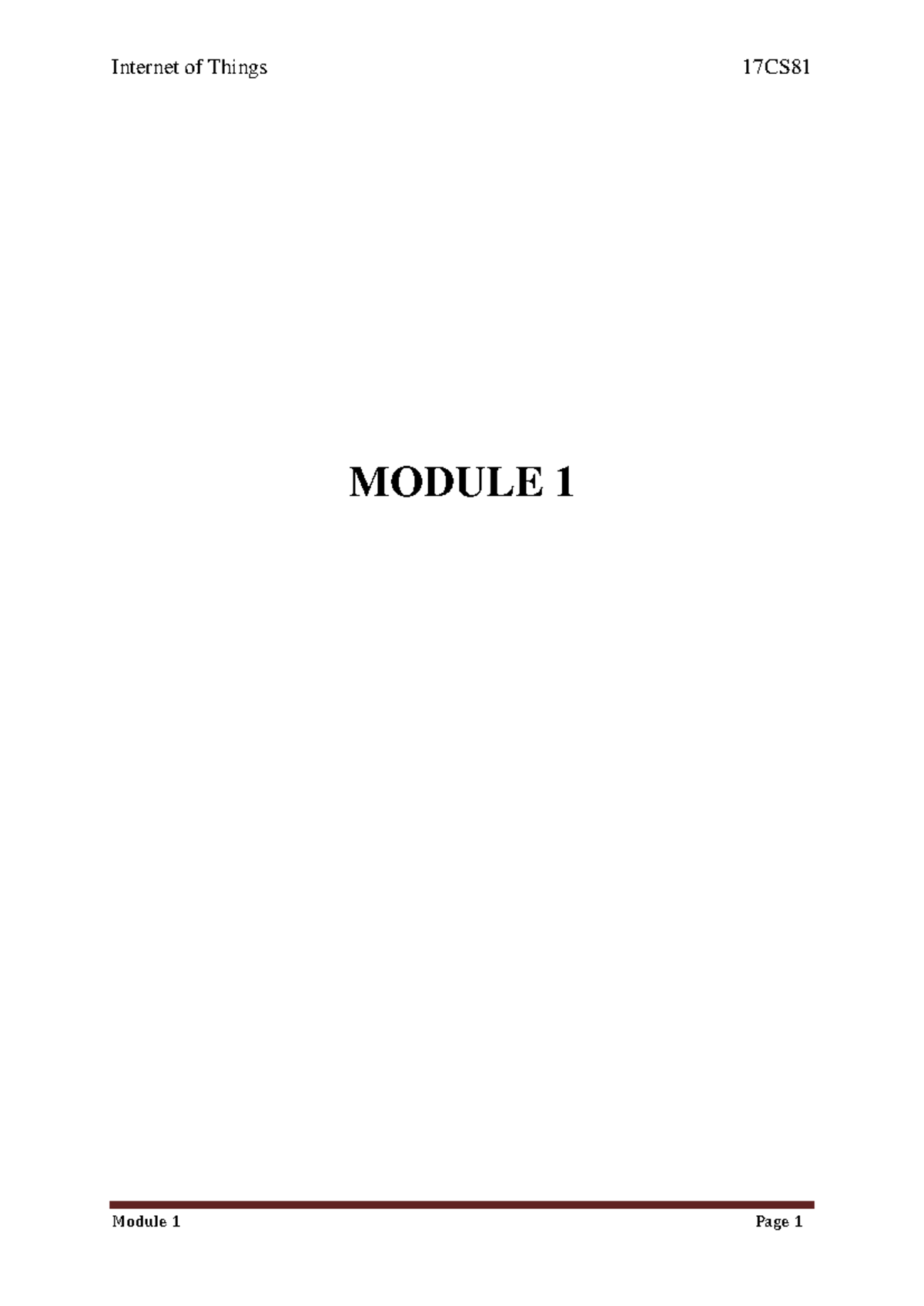 IOT Module 1 - new - MODULE What Is IoT? IoT is a technology transition in which devices will ...