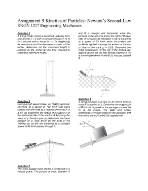 Summary of Lecture 8 Kinematic of Particle - 1 OBE 8: Kinematic of Particles ENGN 1217 ...