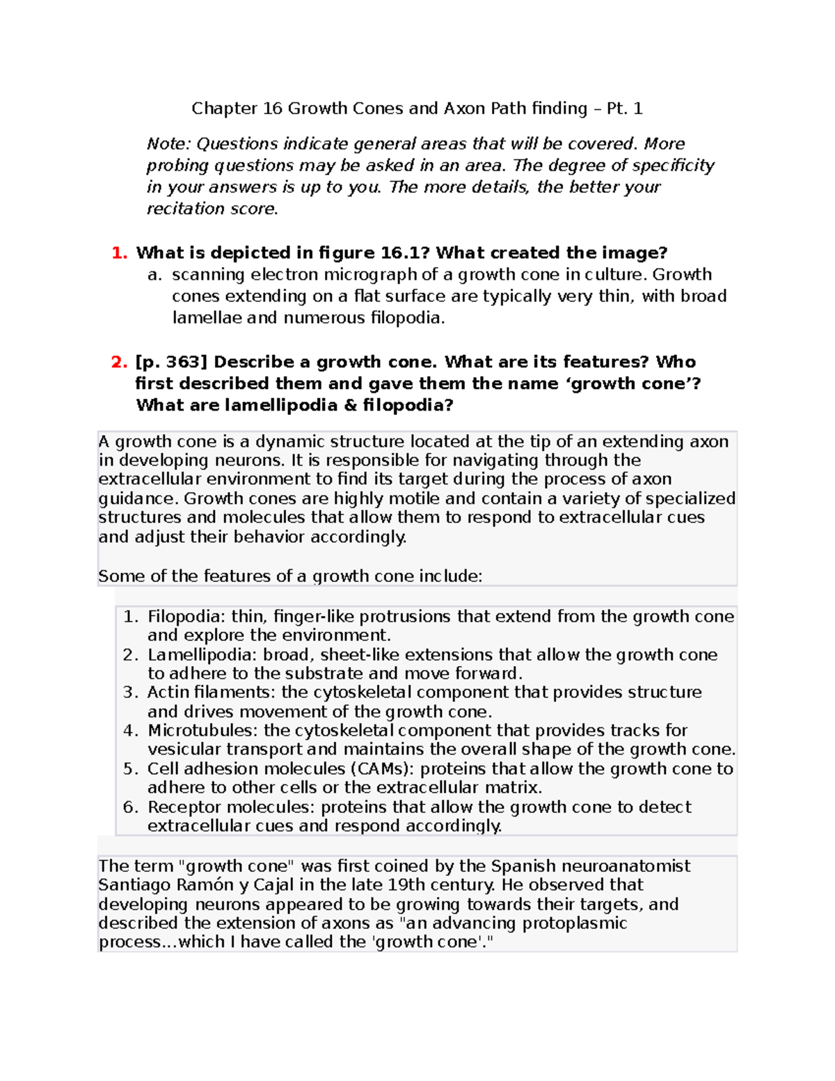 Chapter 16 part 1 - Chapter 16 Growth Cones and Axon Path finding – Pt ...